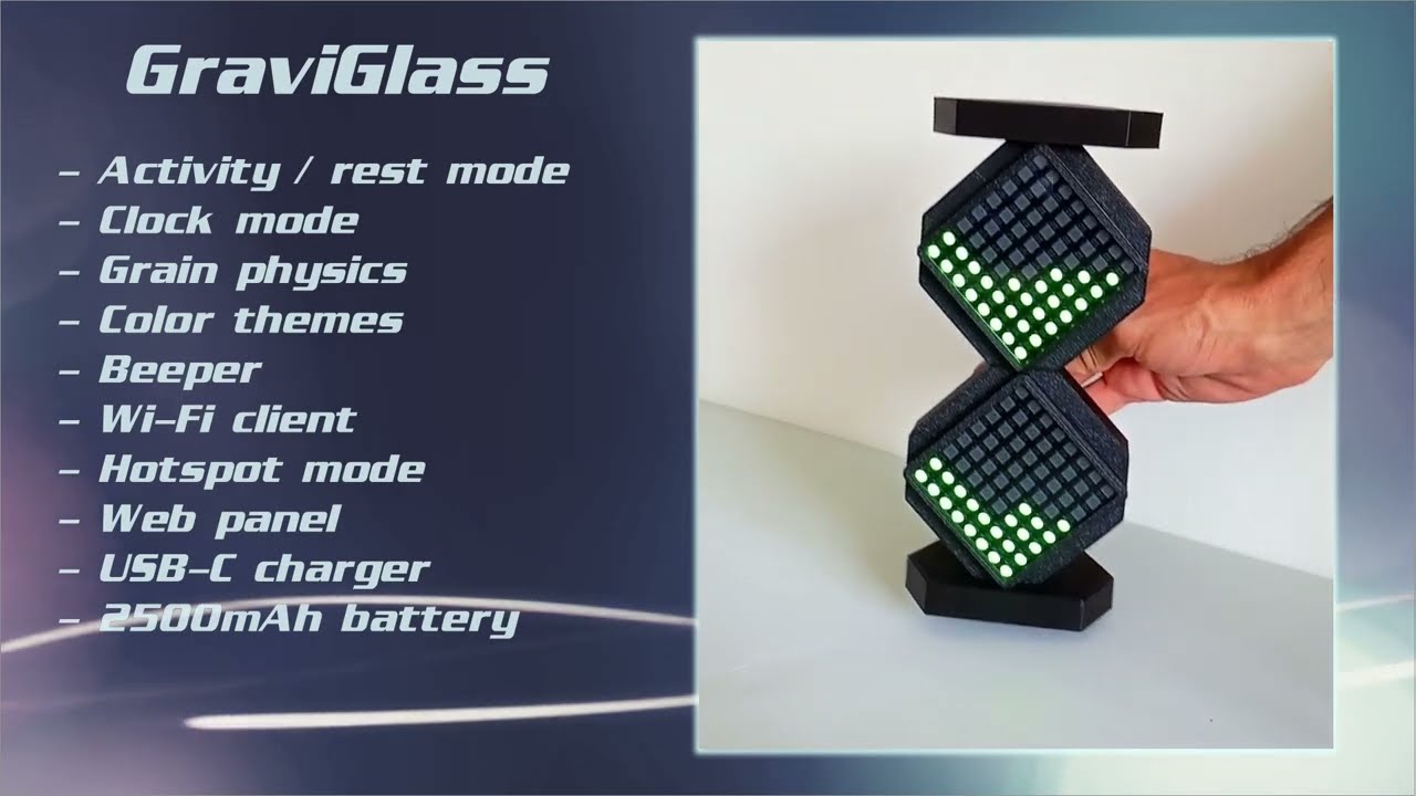 3D printed LED hourglass - having fun with OpenSCAD and KiCad ...