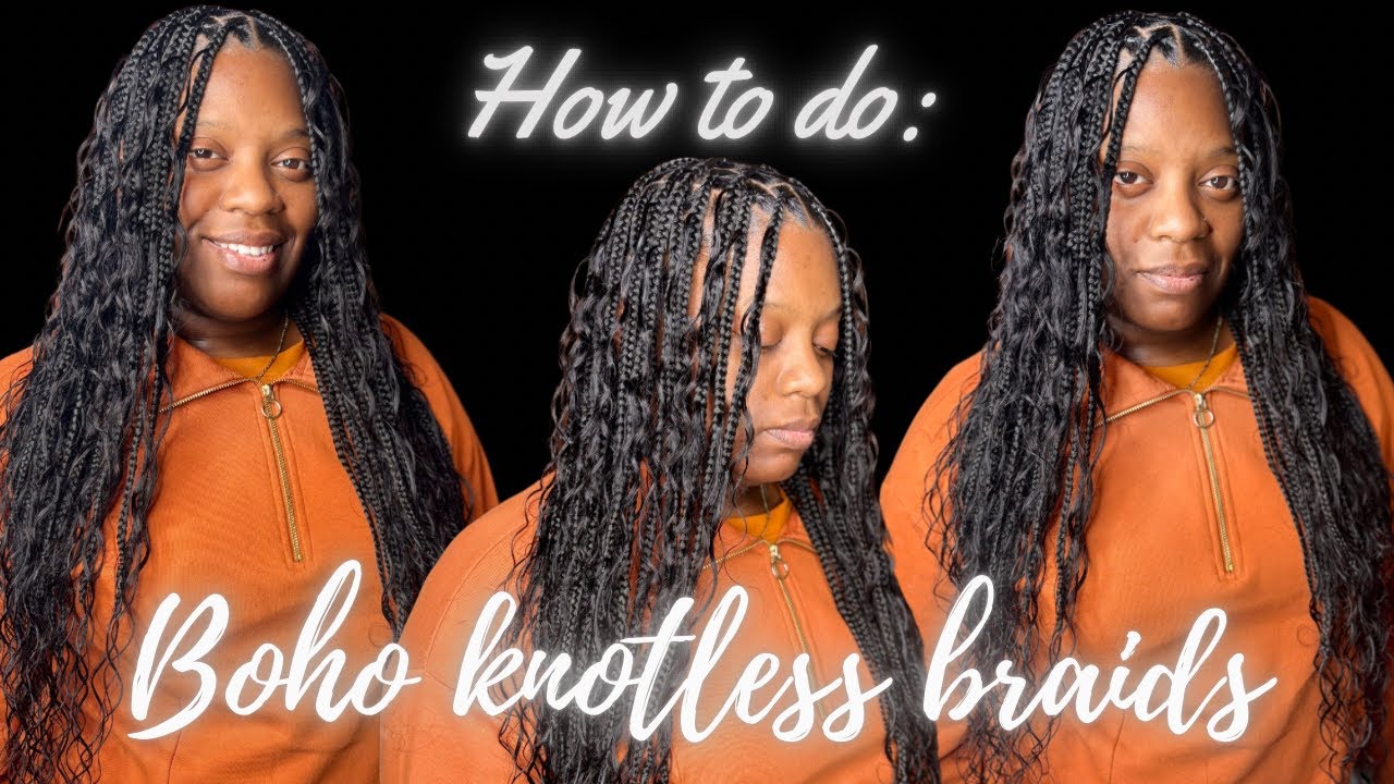 How to: Boho knotless braids | adding boho pieces to knotless braids ...