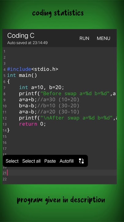 Program To Swap Two Variable Without Using Third Variable C Programscodingstatics3982 Youtube 