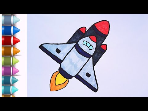 How to Draw and Color Rocket||Belajar Cara Menggambar dan Mewarnai ...