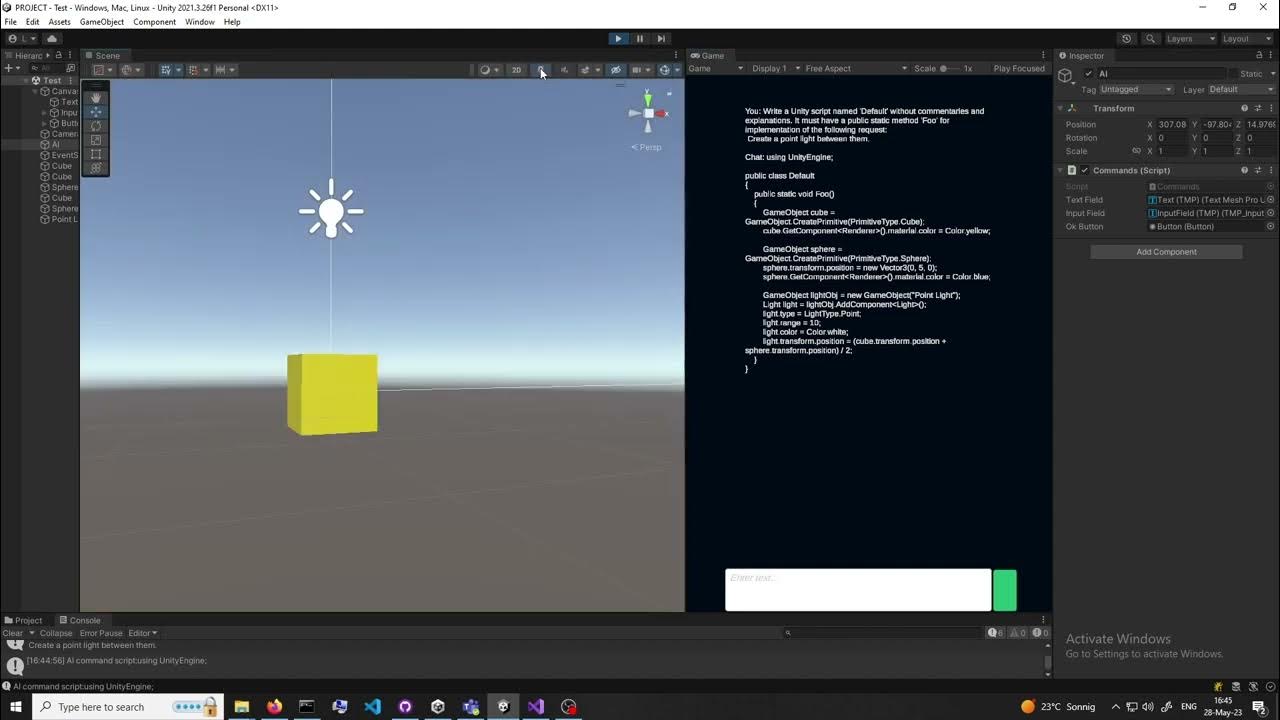Runtime script generation, compilation and execution by command to GPT - YouTube