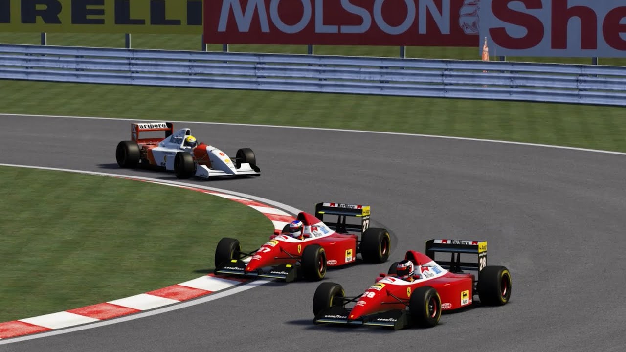 Ayton Senna, Gerhard Berger & Alesi Battle Hard at the start of the ...