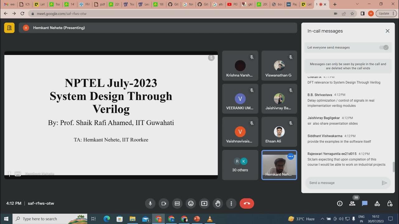 System Design Through Verilog Noc23 Ee88 Live Session Week 1 Youtube