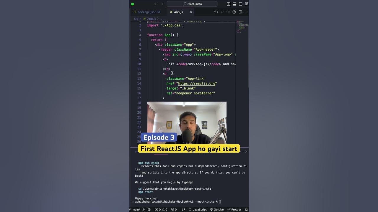 ReactJs App run kaise kre? 😬 #reactjs #reactjstutorial - YouTube