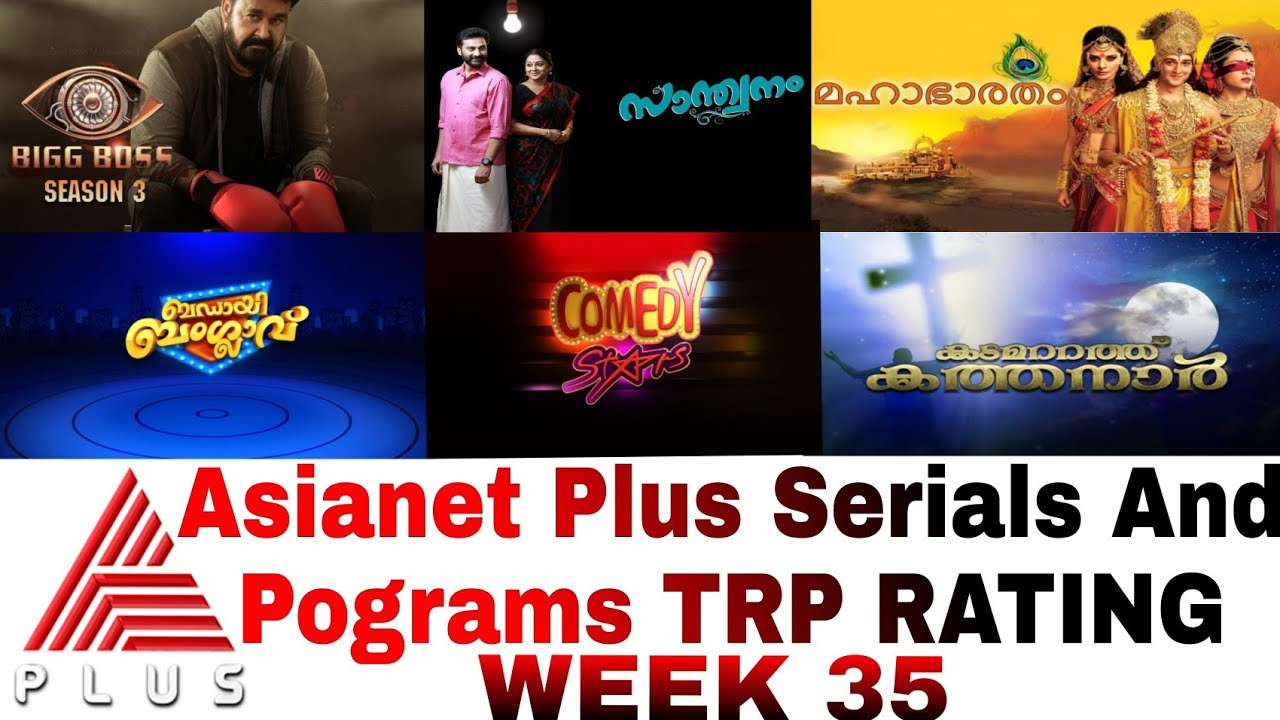 Asianet Plus Serials And Pograms TRP RATING | Week 35 | TECH LOKAM ...