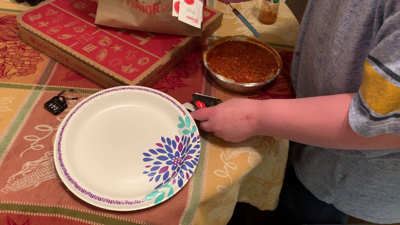 Charles saying his magic spell when he sprinkles cheese on his pasta ...