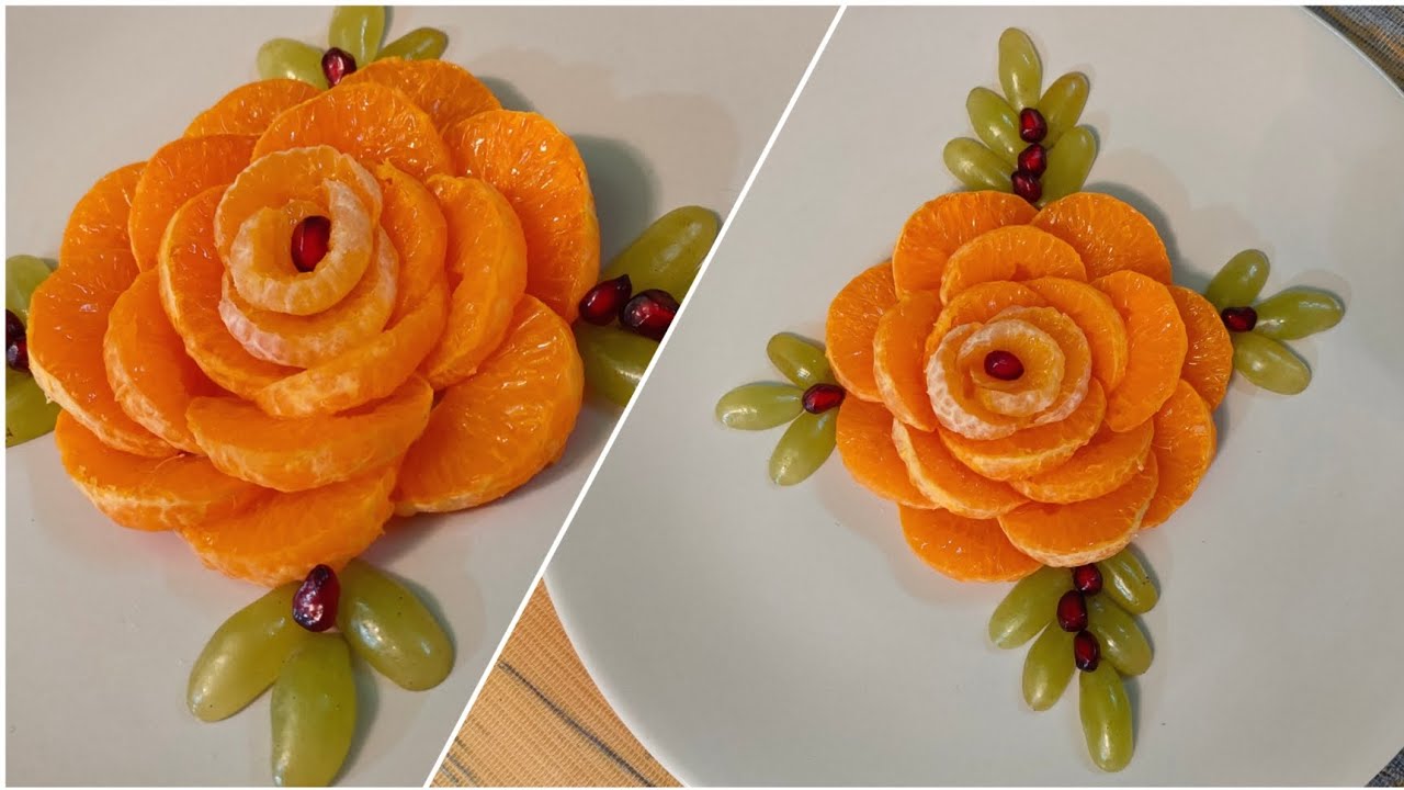 Beautiful Orange Flower decoration /// Fruits Cutting Tutorial - 04 ...