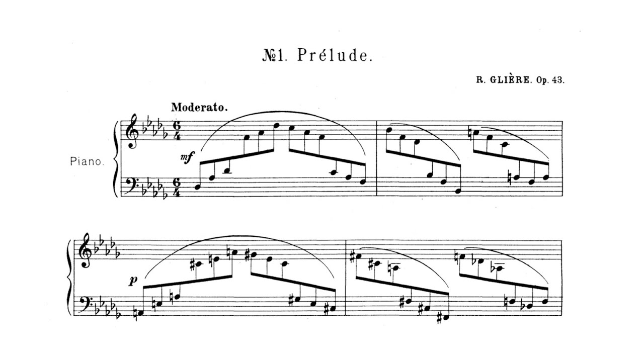 Reinhold Glière: Prelude op. 43 No. 1 in D flat major (audio + sheet ...