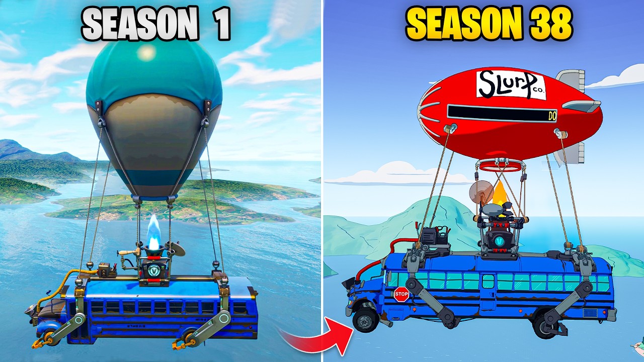 Evolution of Fortnite Battle Bus (Chapter 1 Season 1 - Chapter 6 Mini ...