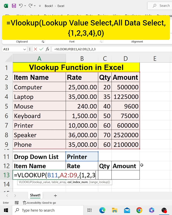 Vlookup In Excel Vlookup Vlookupformula Vlookupinexcel Vlookupfunction