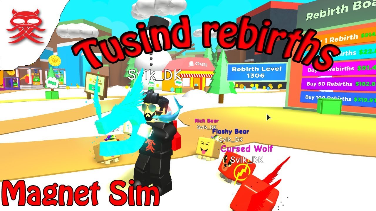 Tusind rebirths - Magnet Sim - Dansk Roblox - YouTube