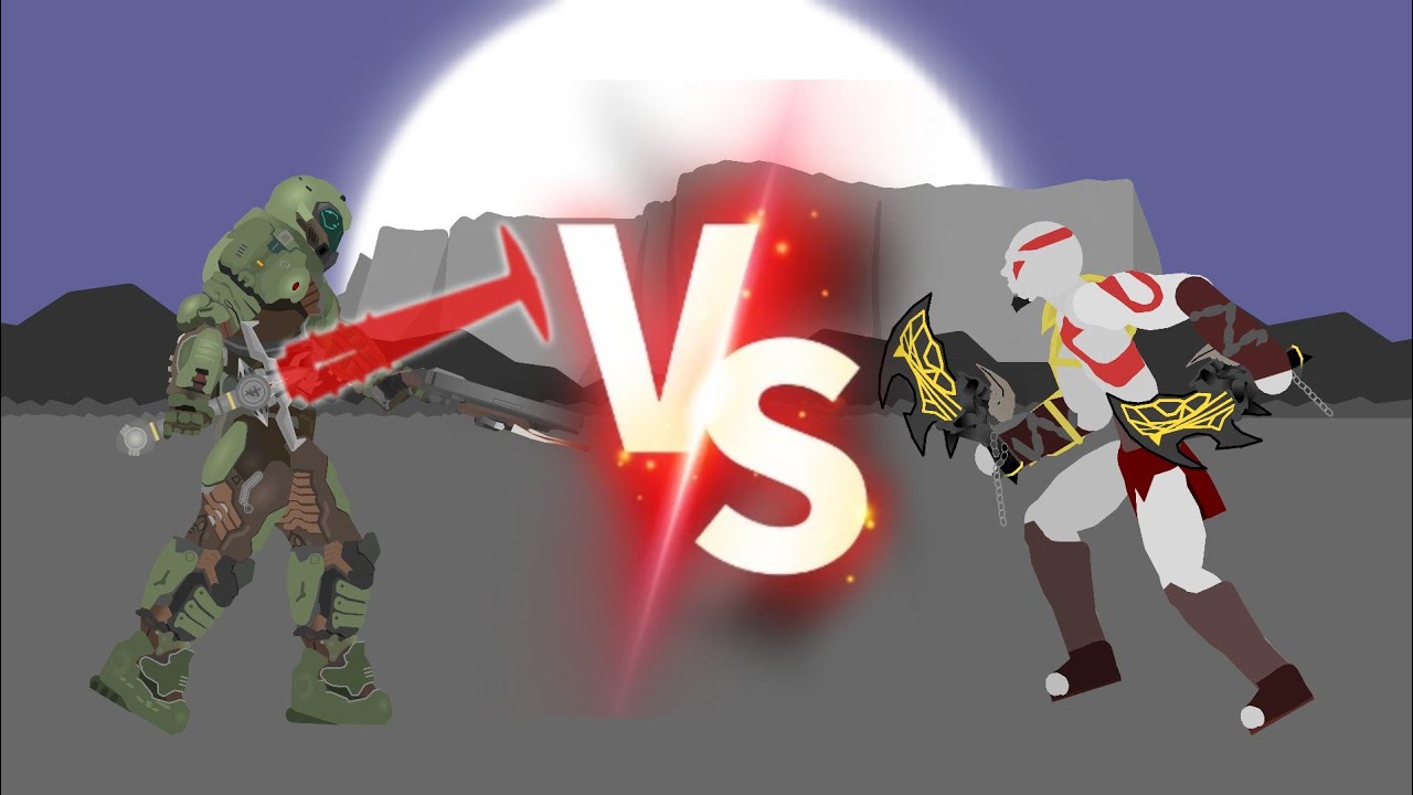 Kratos vs Doom guy stick nodes preview - YouTube