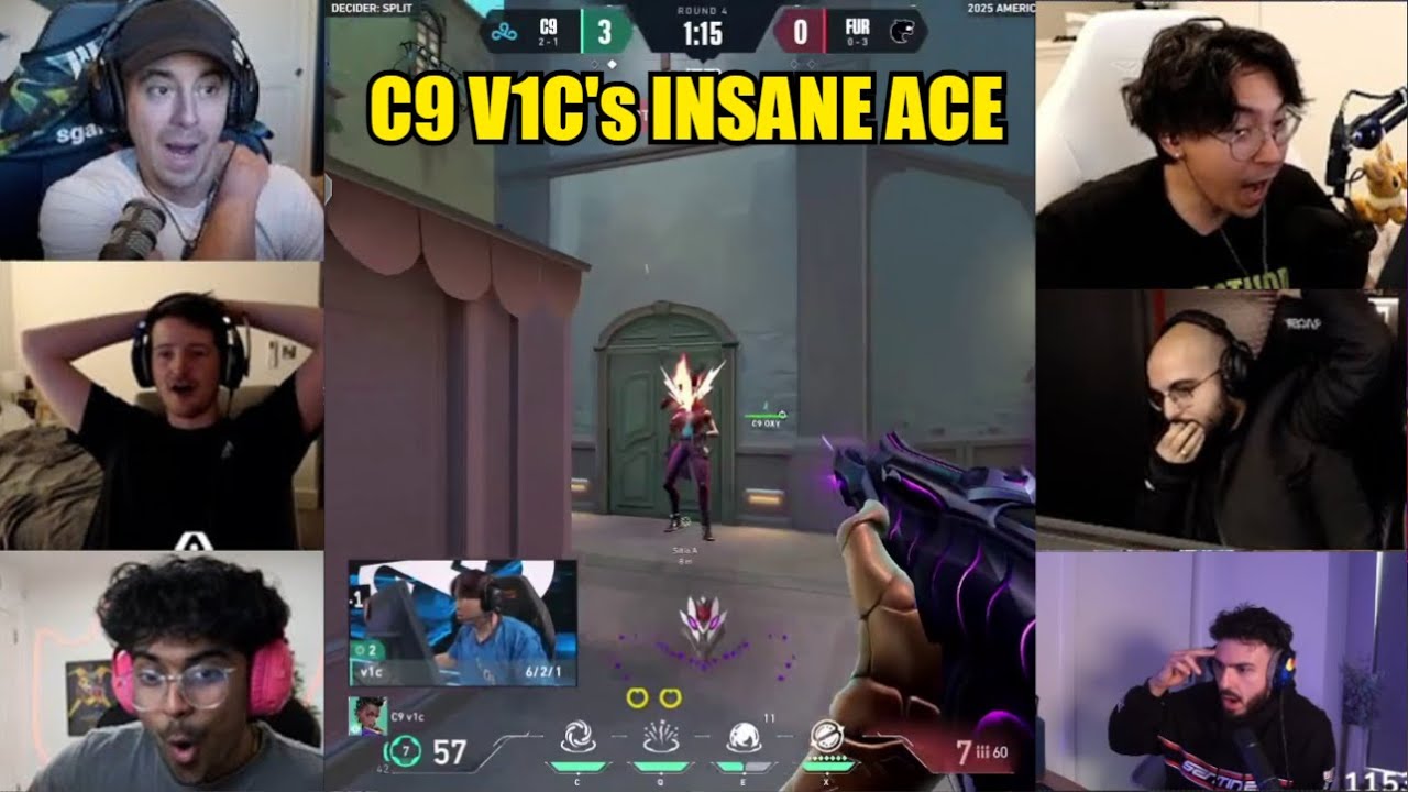 Valorant Pros/Streamers Reacts To C9 V1C's INSANE ACE Against FURIA ...