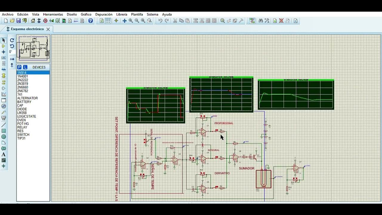 Horno PID Proteus 8 Professional Esquema electrónico - YouTube