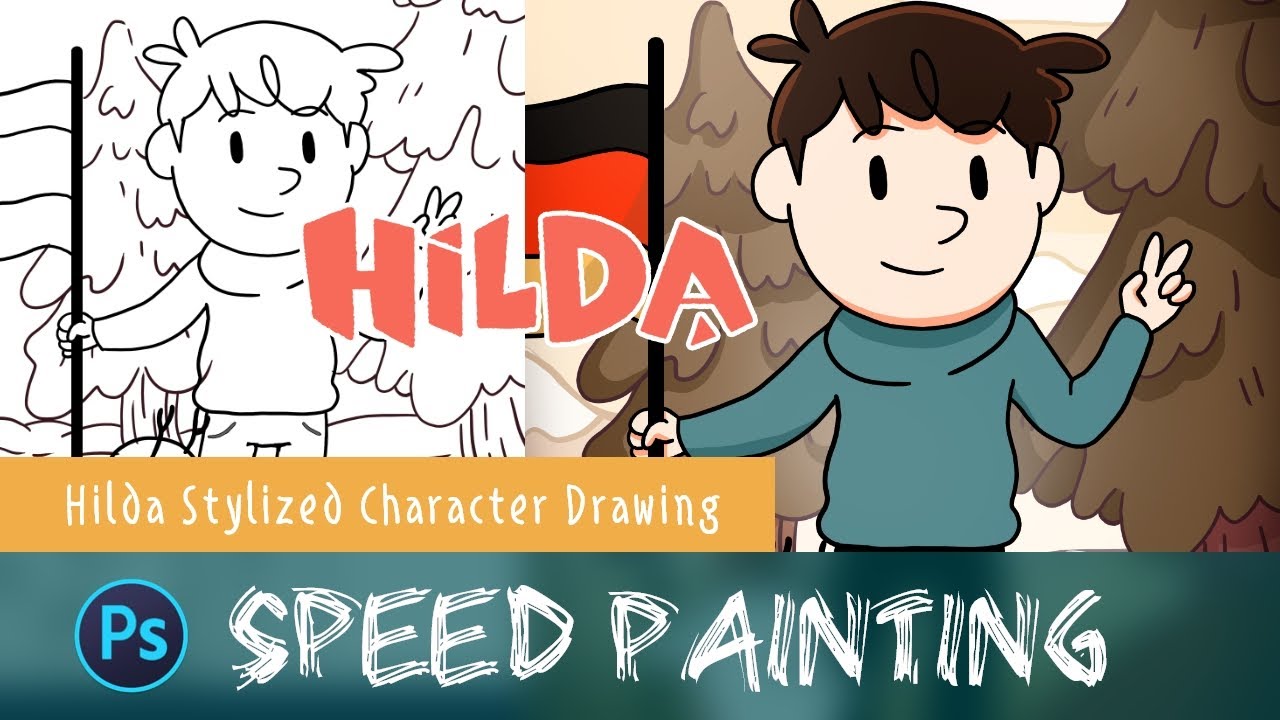 Hilda Stylized Character Drawing | Fanart [PSD SPEEDPAINT] - YouTube