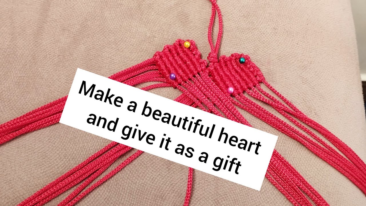 DIY Macrame Heart Keychain ️: Macrame Heart Pattern Tutorial - YouTube