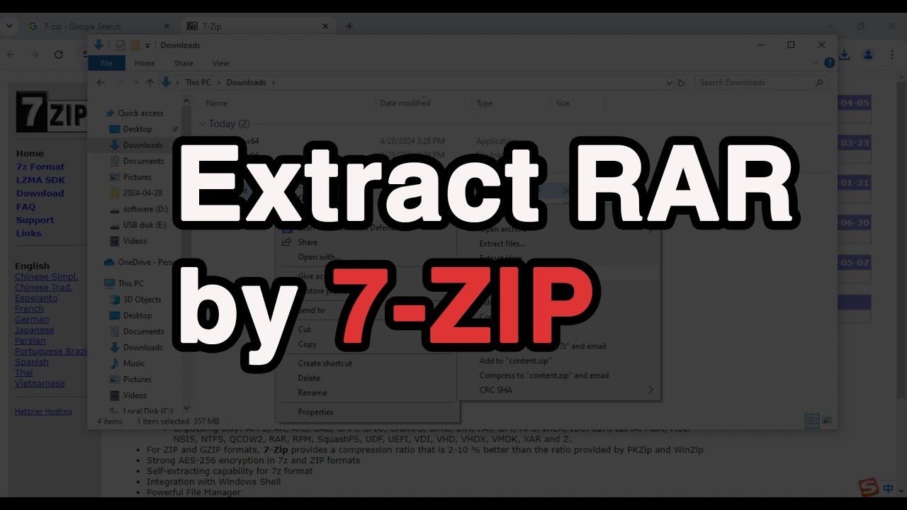How to Extract RAR or ZIP File by 7-zip - YouTube