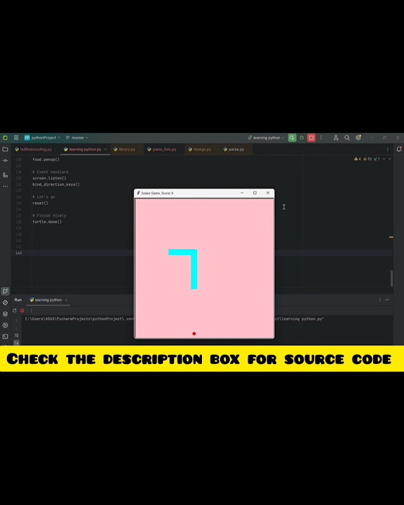 Snack game in python turtle. - YouTube