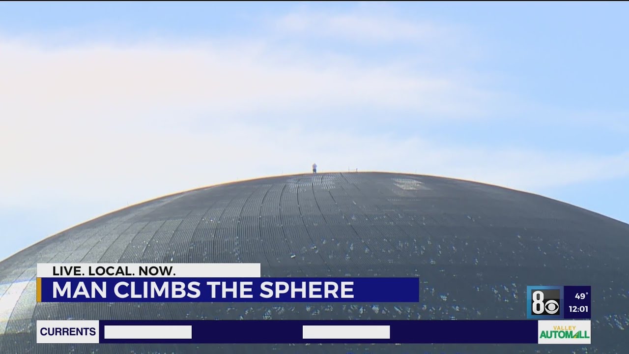 Police take man into custody for climbing Las Vegas Sphere - YouTube