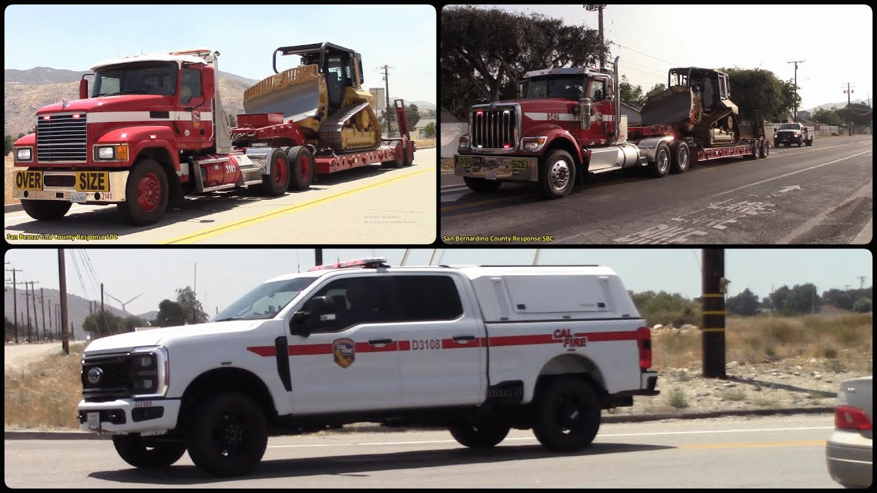 BDU Cal Fire Dozer 342, RRU Dozer 3141, D3108 & BDF E339 Responding ...