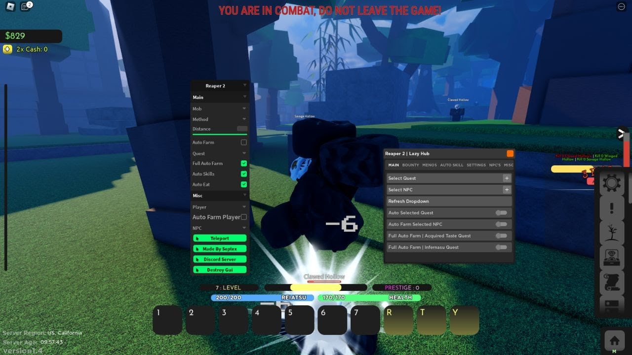 [Roblox] Reaper 2 Script AutoFarm, AutoQuest, KillAura, HideName ...