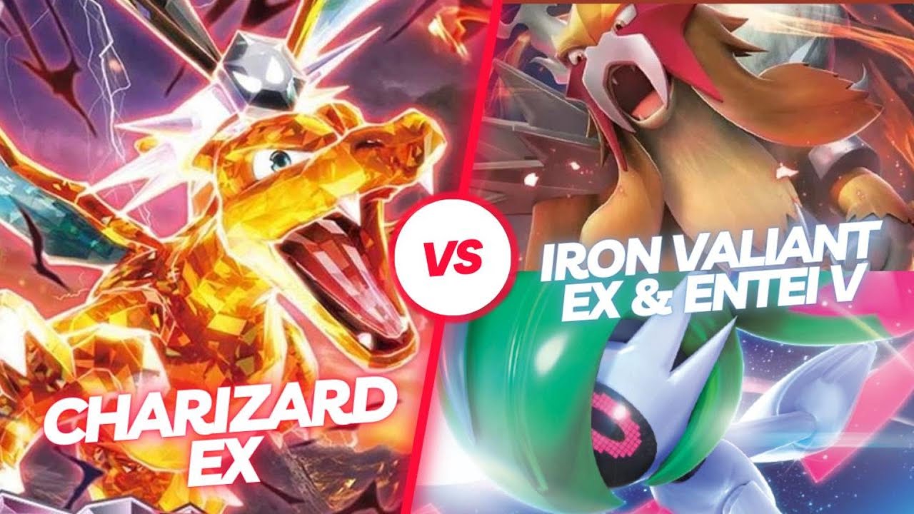 Charizard ex vs. Iron Valiant ex & Entei V- Pokemon TCG Live - YouTube