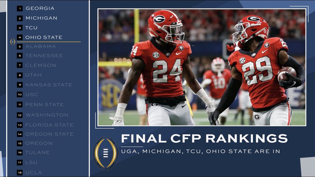2022 College Football Playoff field revealed: Final rankings, schedule ...