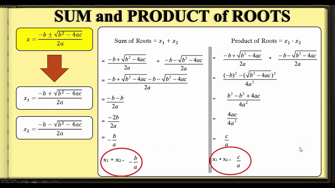 Sum And Product Of Roots YouTube Sum And Product Of Roots YouTube