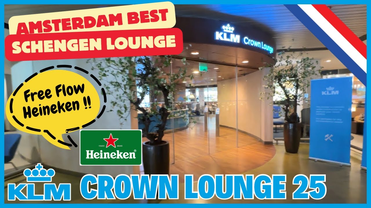 🇳🇱 KLM Crown Lounge 25 New Renovation AMS Schiphol Airport Best ...
