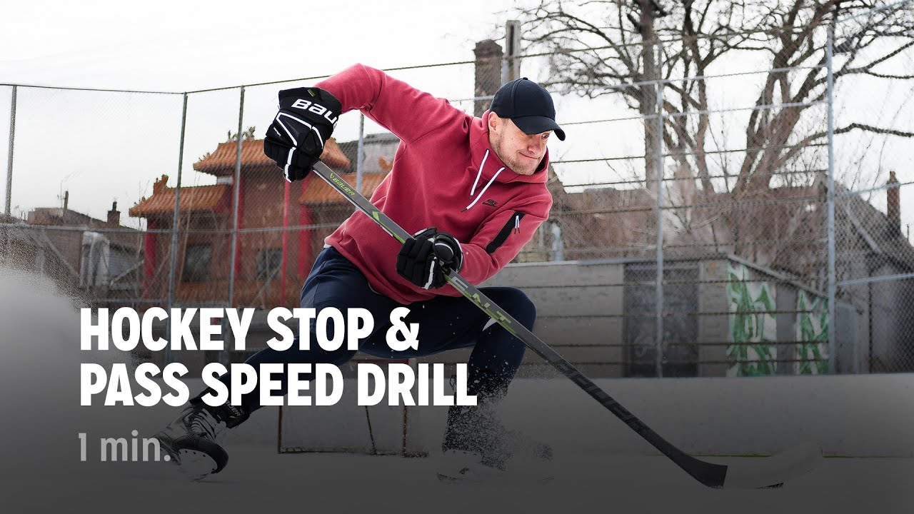 Hockey Stop & Pass Speed Drill - YouTube