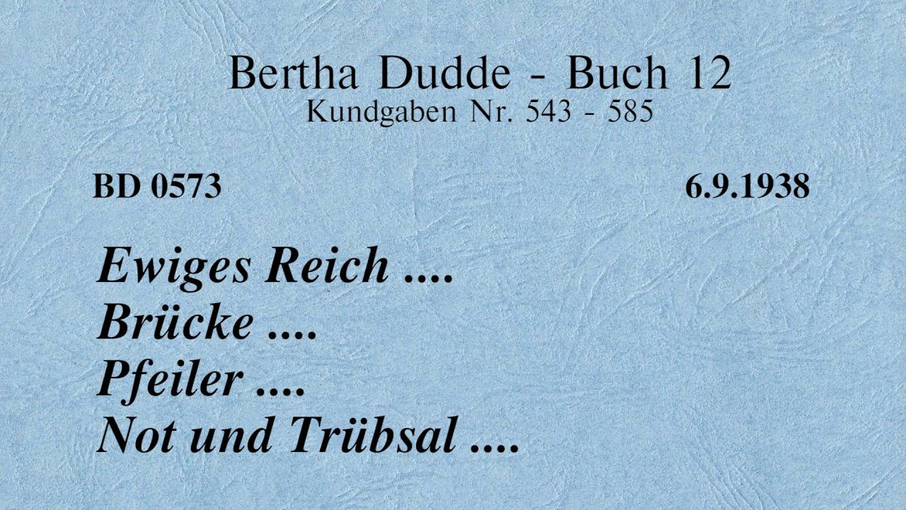 BD 0573 - EWIGES REICH .... BRÜCKE .... PFEILER .... NOT UND TRÜBSAL ...