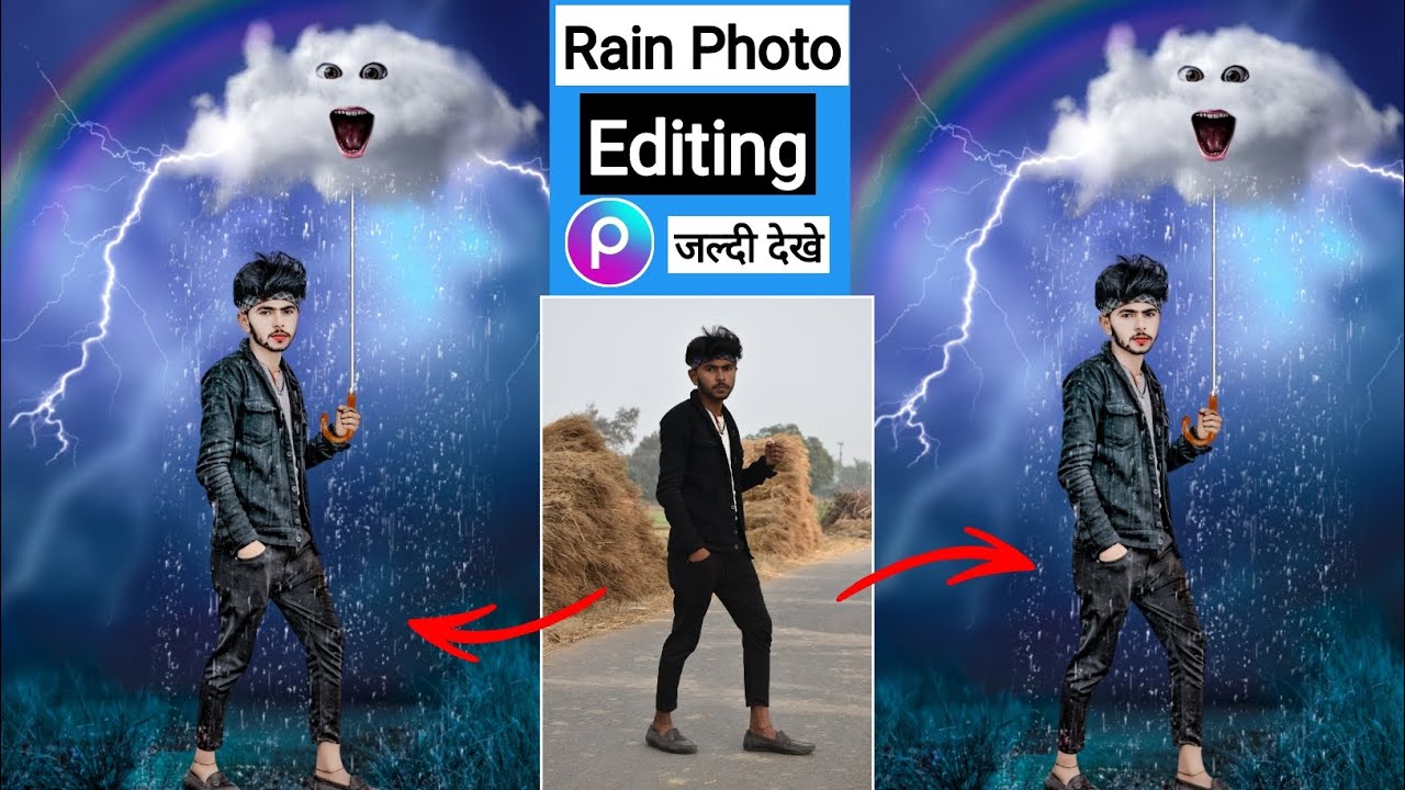 rain season creative photo editing in PicsArt//😱😱cloud photo editing ...