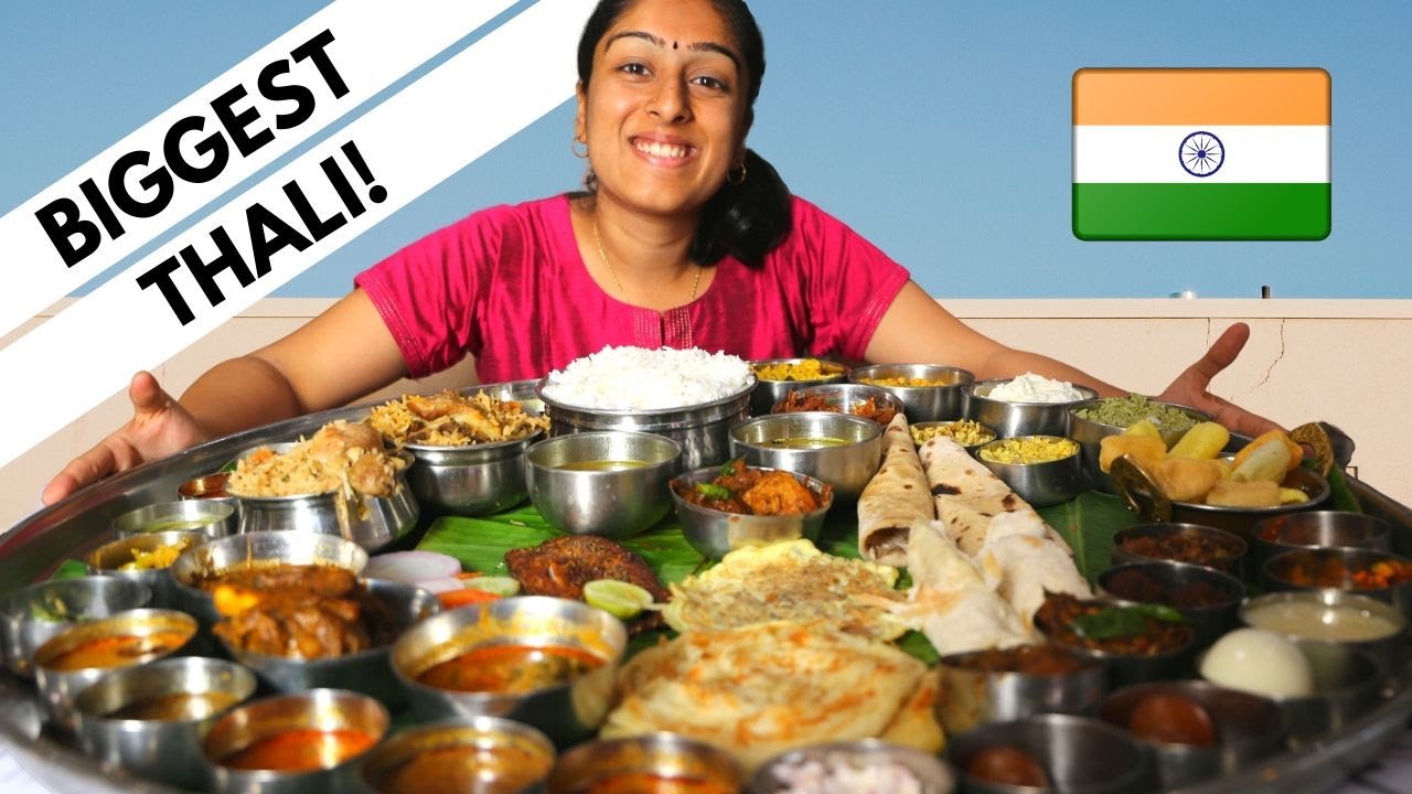 Eating the BIGGEST "BAHUBALI THALI" MEAL (50 Items!) in CHENNAI India ...