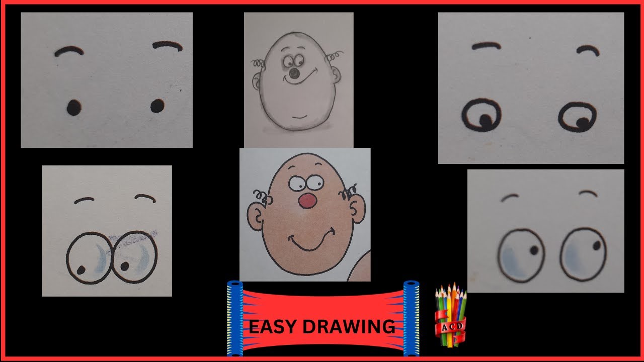 How to draw cartoons Eye #1 for kids | Basic drawing | Easy drawing ...