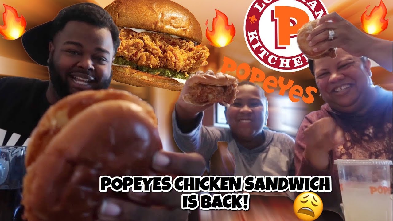 THE NEW POPEYES SANDWICH IS BACK!!! *CRAZY RESTURANT EXPERIENCE!* | YBC ...