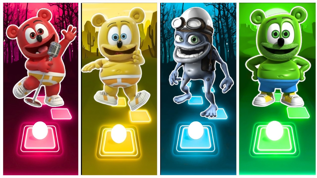 Gummy Bear - Colorful Gummy Bears (exe) Song Cover 🆚 Crazy Frog 🎶 Tiles ...