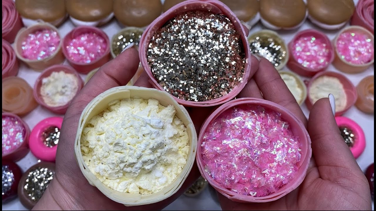 BOXES WITH FOAM🫧⚪🫧ASMR VIDEO 💞CRISPY AND CRUNCHY BOXES WITH STARCH AND GLITTER - YouTube