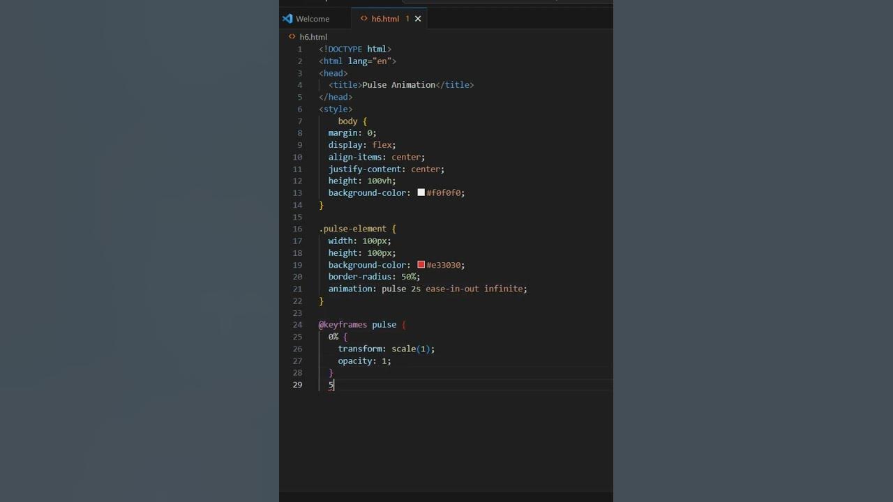 Pulse Animation Effect Html Css Shorts Youtube