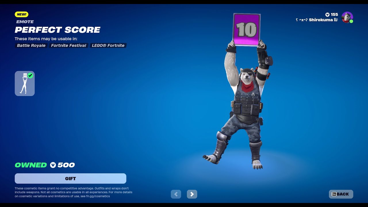 New Perfect Score Emote - Fortnite Emotes (Jan. 28, 2024) - YouTube