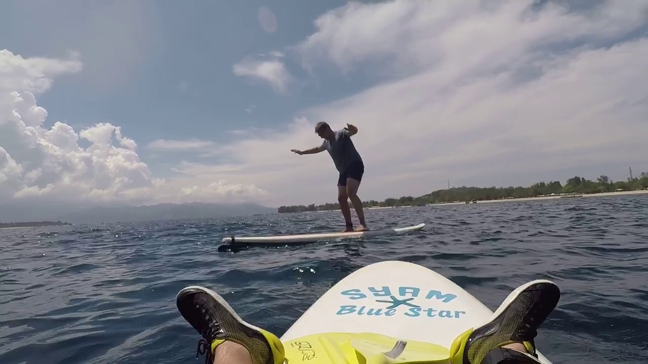 The best fails guy paddle board handstand fail - YouTube