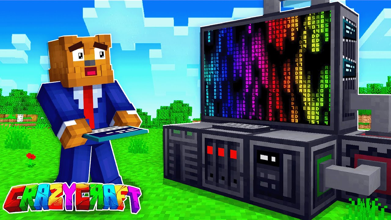 Creating A SUPER COMPUTER In Minecraft Crazy Craft - YouTube