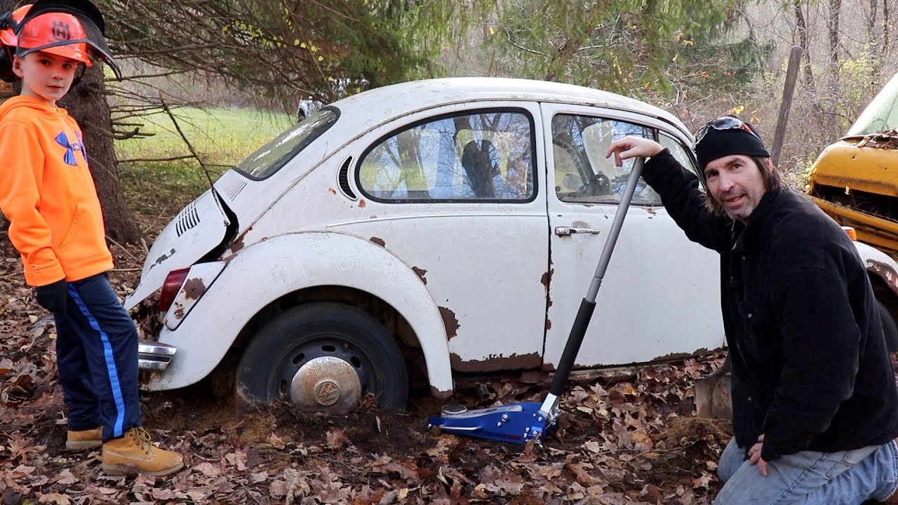 Vw Beetle Rescue | Bug Sitting for 40 years in the woods. - YouTube