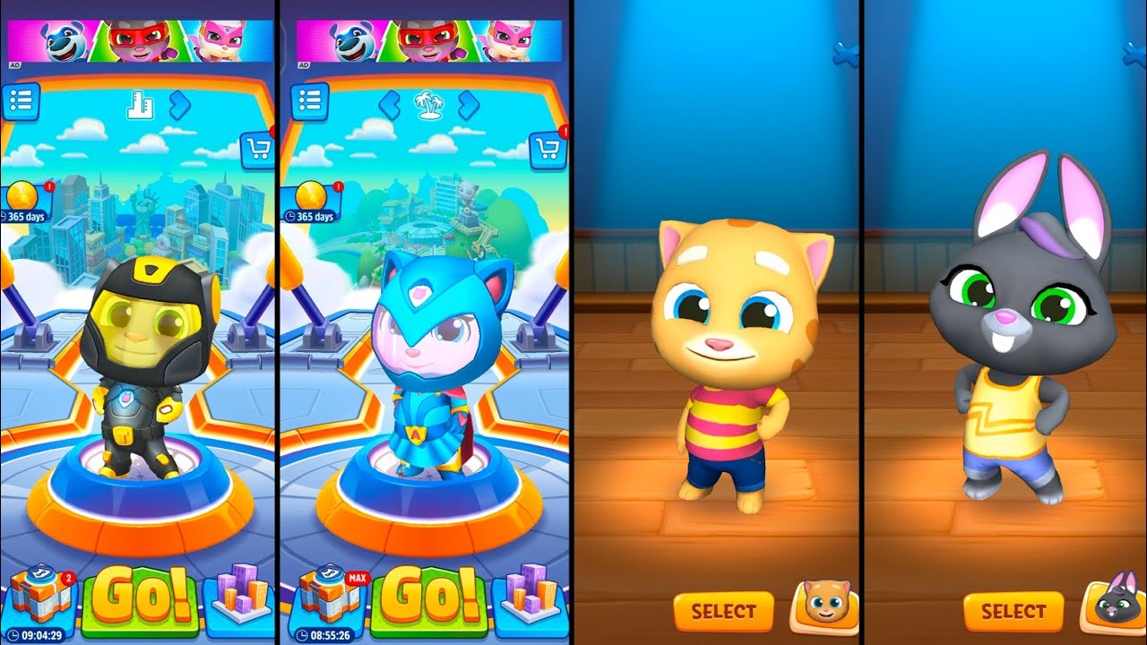 Talking Tom Hero Dash Black Jett Tom vs Blue Wave Angela vs Gold Run 2 ...