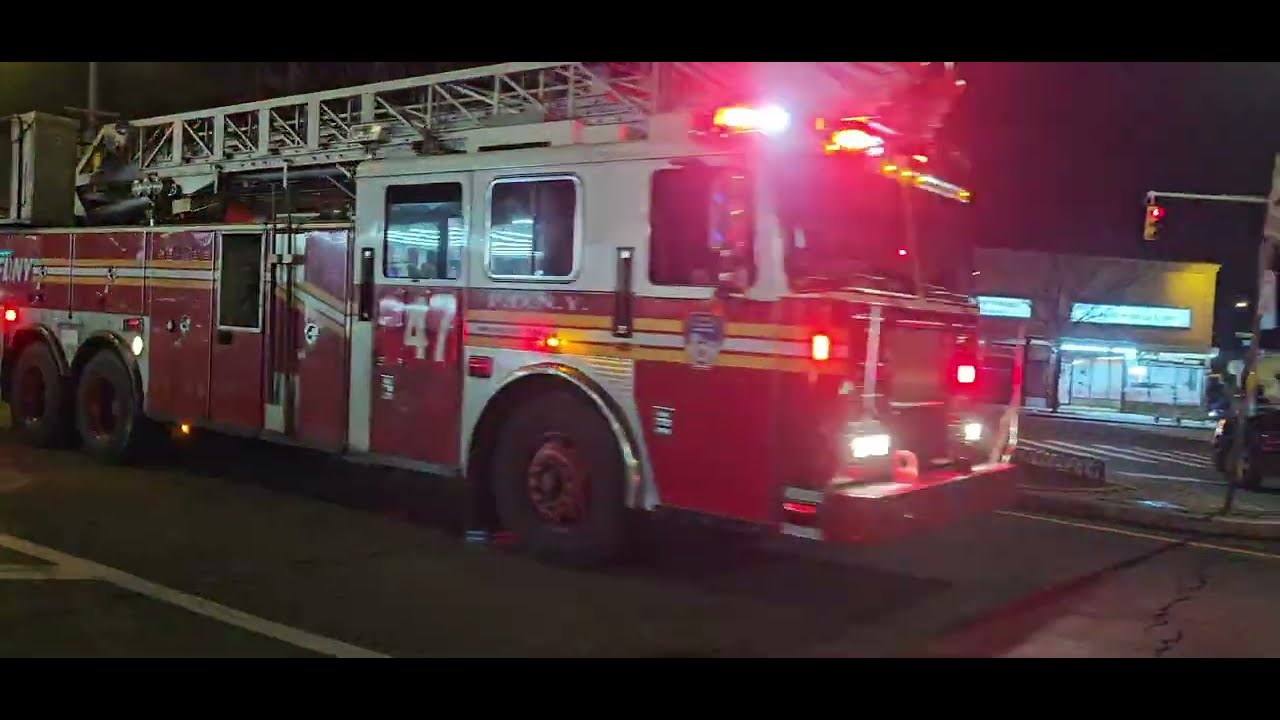 FDNY Ladder 47 Responding On East Treamont Ave In Westchester Square ...