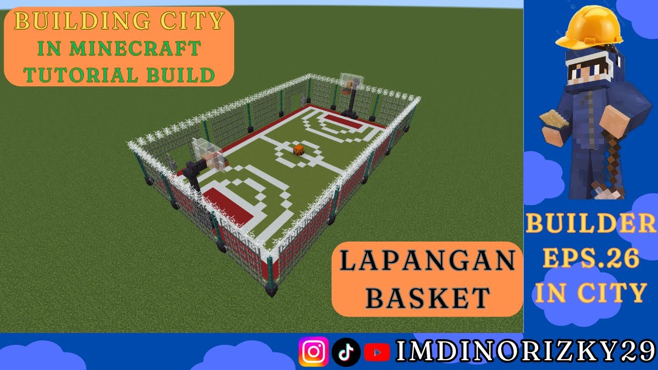 Tutorial Cara Membuat Lapangan Basket Di Minecraft - YouTube