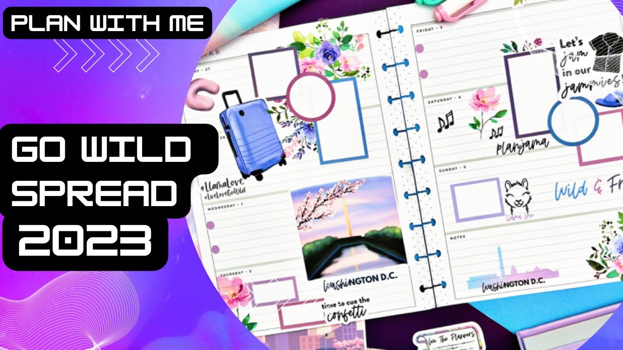 PLAN WITH ME | GO WILD 2023 SPREAD | HAPPY PLANNER CLASSIC - YouTube