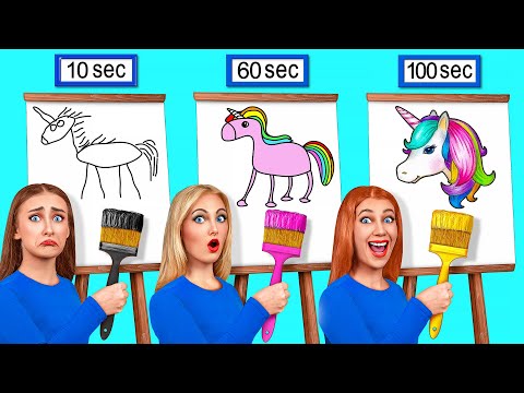 10 Sekund vs 60 Sekund vs 100 Sekund Kreslicí Výzva Multi DO Challenge