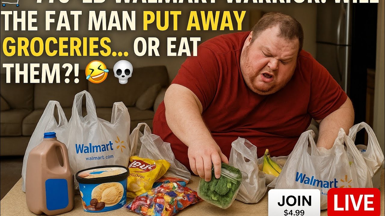 🛒🍦 770-LB Walmart Warrior: Will the Fat Man Put Away GROCERIES… or Eat ...