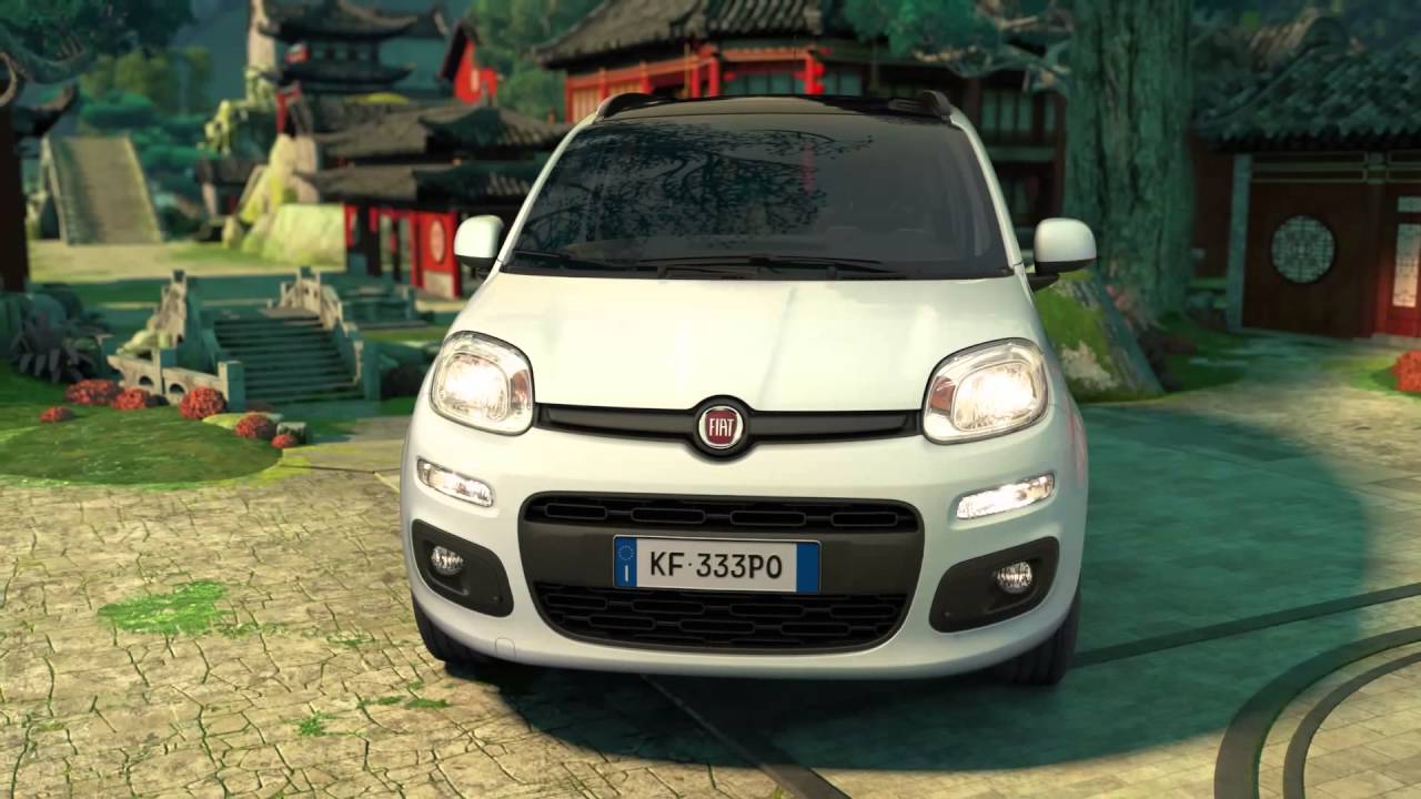 kung fu panda drive a fiat panda car - YouTube