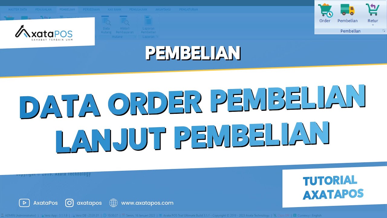 #23 DATA ORDER PEMBELIAN LANJUT PEMBELIAN - Tutorial AxataPOS - YouTube